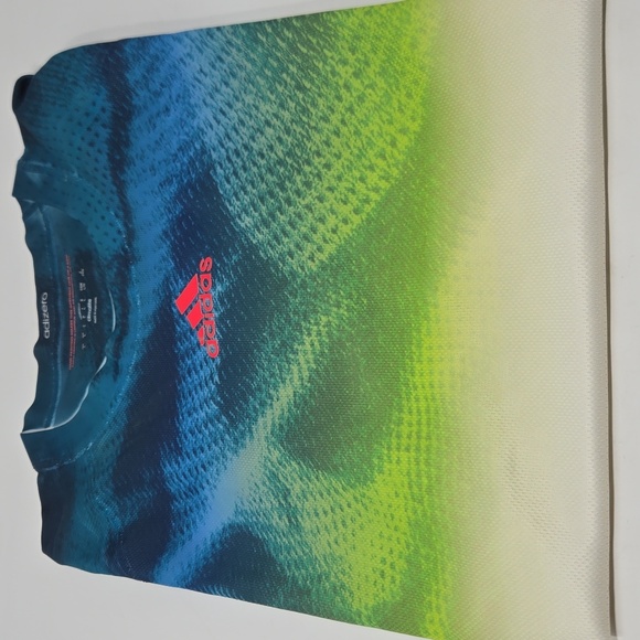 adidas | Shirts | Adidas Adizero Blue And Green Gradient Tennis Shirt ...